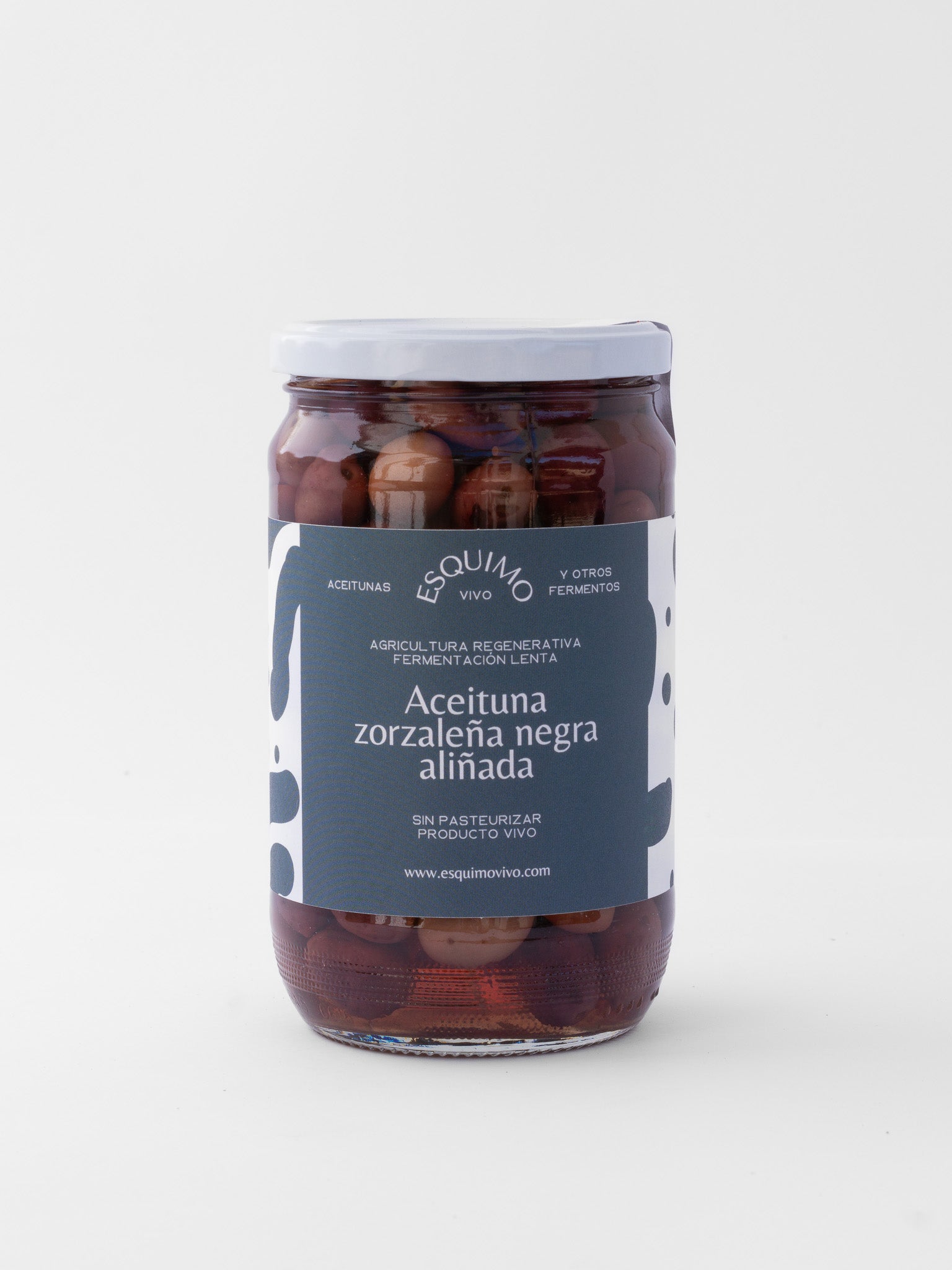 Aceituna zorzaleña negra aliñada – Esquimo Vivo